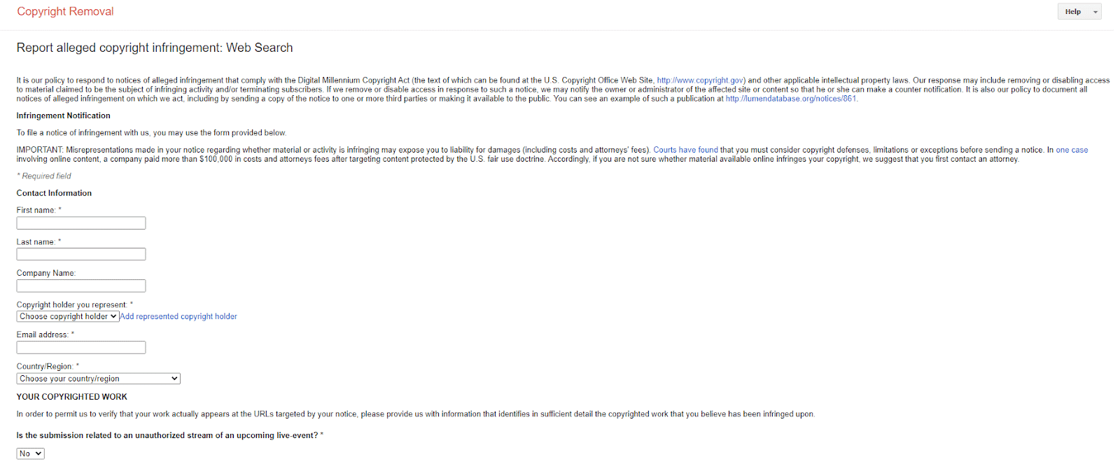How to report copyright infringement to Google - Red Points